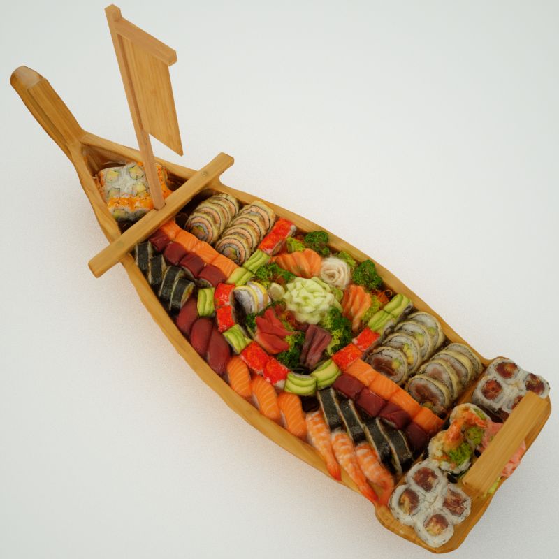 3D model Titanic Sushi Boat VR / AR / low-poly OBJ 3DS DXF DAE WRL WRZ ...