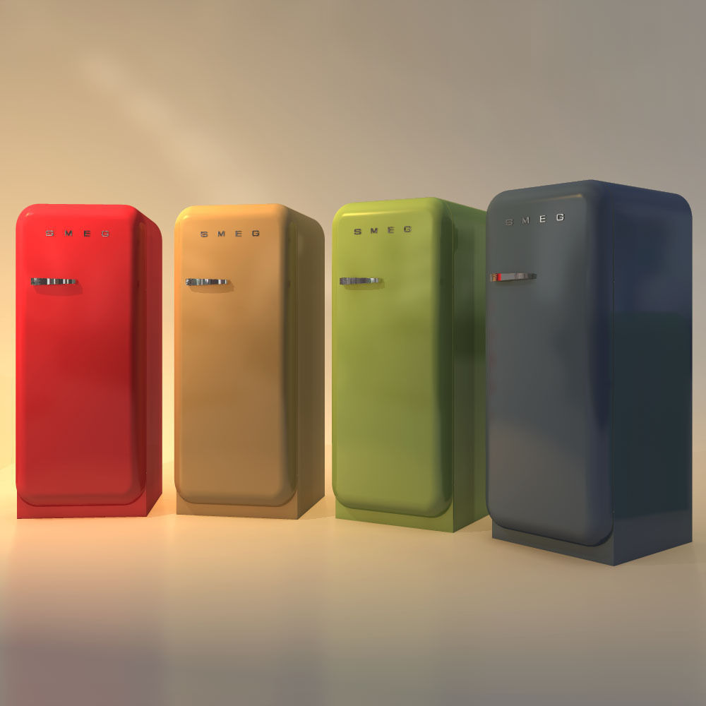 smeg refrigerator medium 3D Model OBJ 3DS FBX 3DM DWG | CGTrader.com