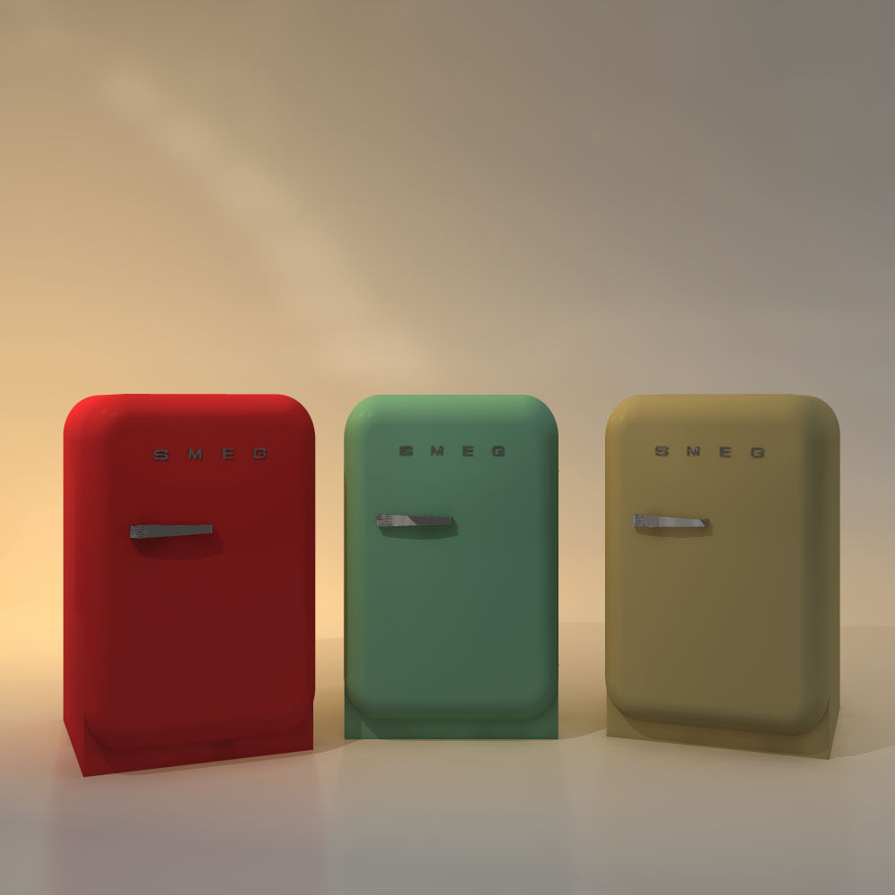 smeg refrigerator small 3D Model .obj .3ds .fbx .3dm .dwg - CGTrader.com