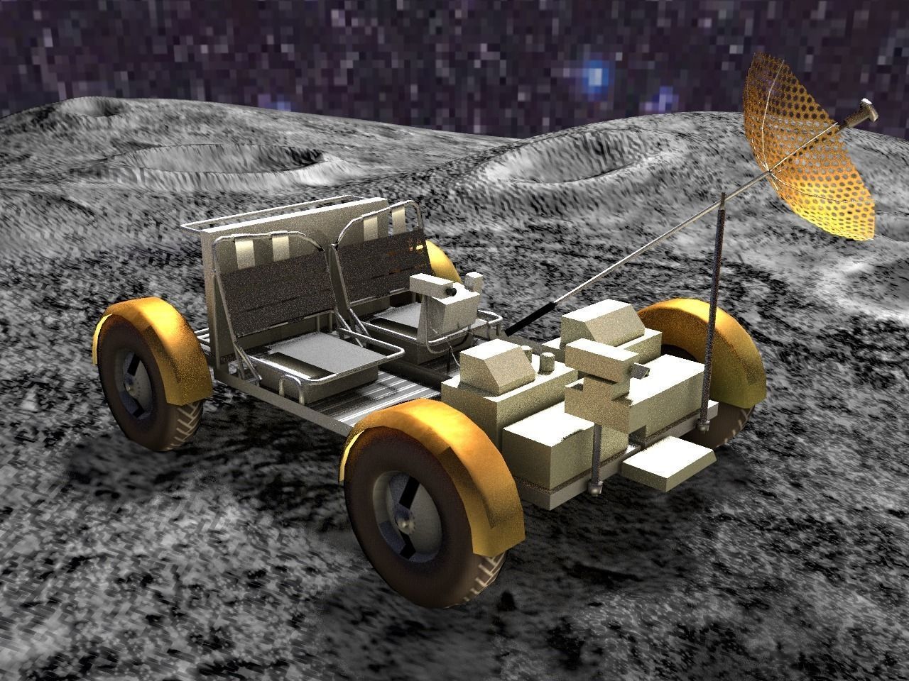 Moonrover 3D Model Game ready .obj .3ds .blend .dae .mtl .x3d ...