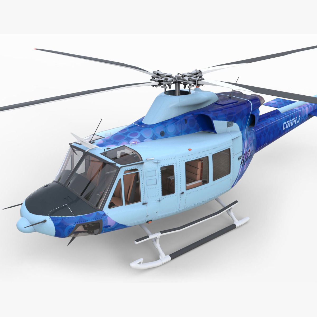 Bell 412 EP with Cockpit 3D Model .max .obj .3ds .fbx .c4d .lwo .lw ...