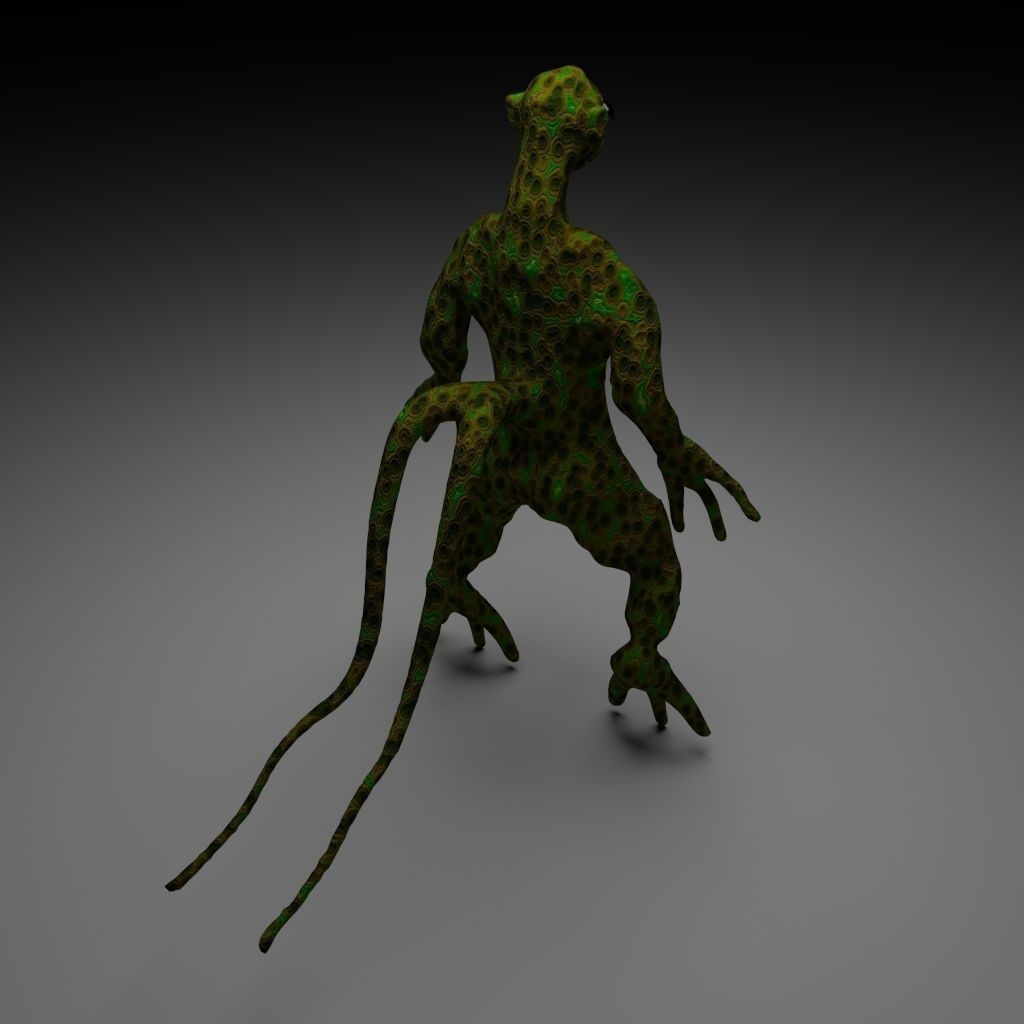 Alien Reptile 1 - Material b free 3D Model Game ready .obj .3ds .fbx ...