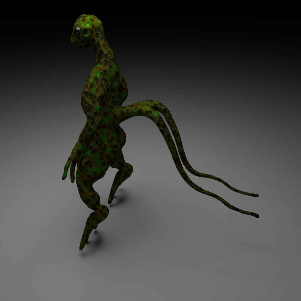 Alien Reptile 1 - Material b free 3D Model Game ready .obj .3ds .fbx ...