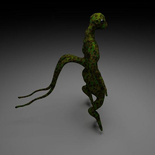 Alien Reptile 1 - Material b free 3D Model Game ready .obj .3ds .fbx ...