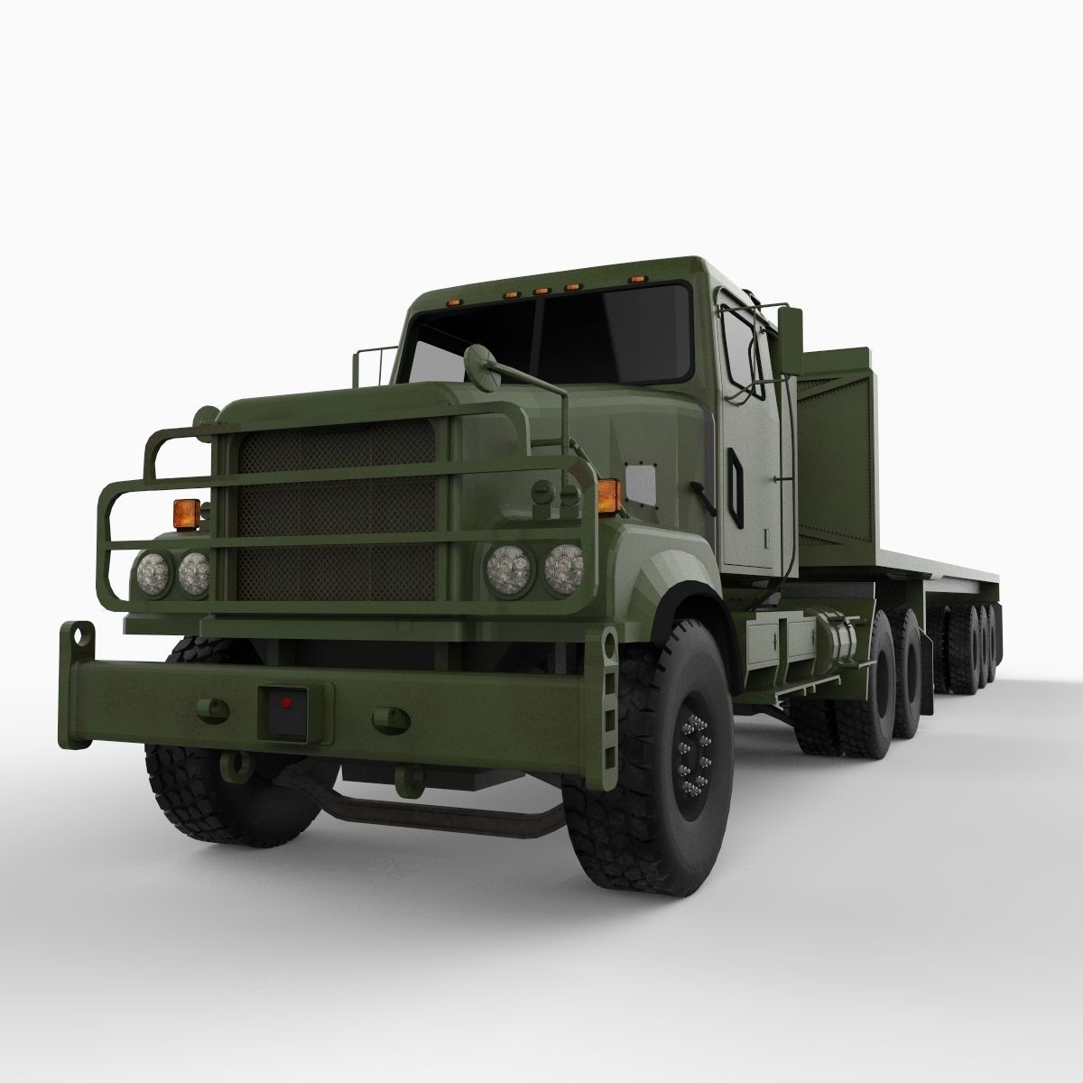 M915A5 Truck with Flatbed 3D Model MAX OBJ 3DS C4D LWO LW LWS MA MB ...