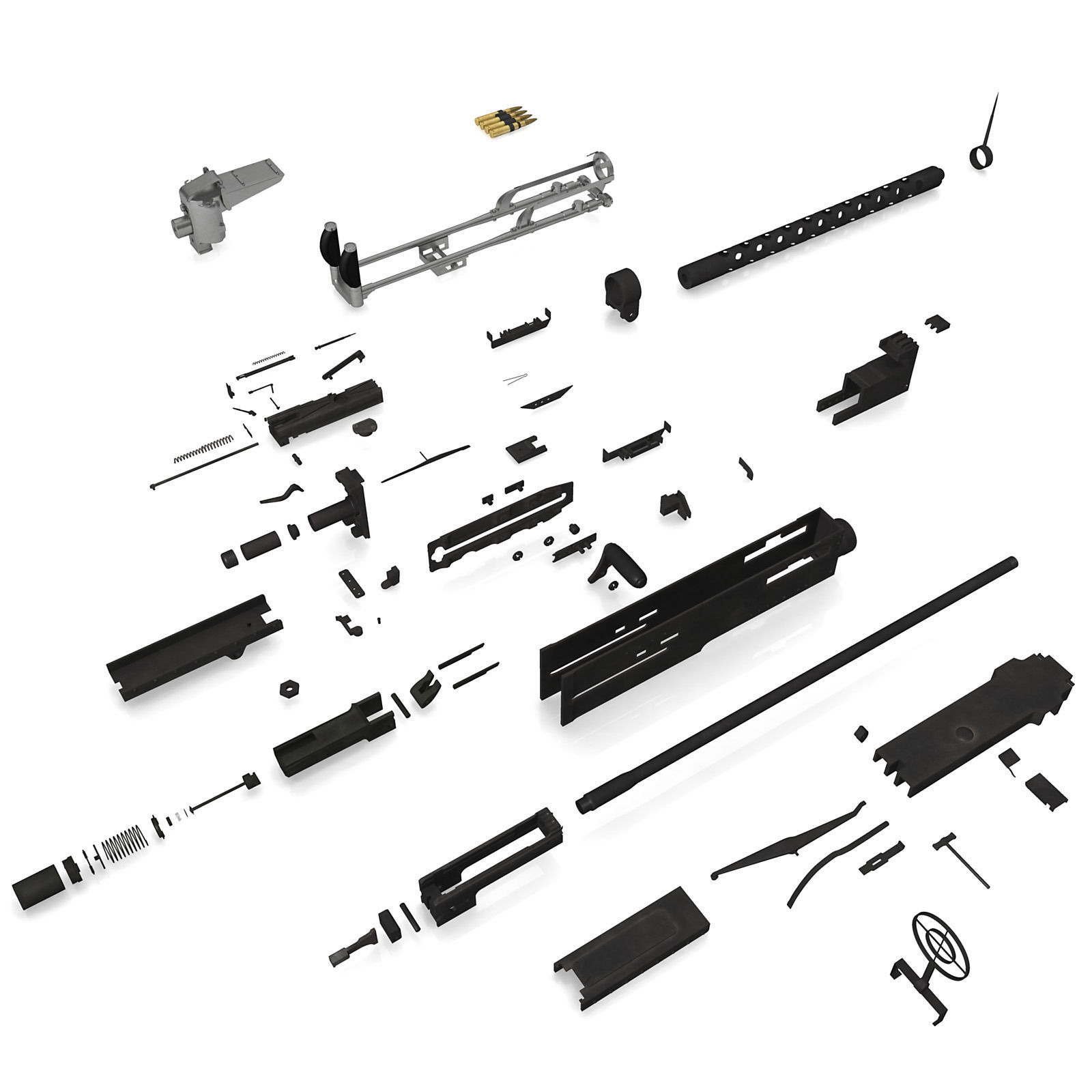 M2 Machine Gun 3D Model .max .obj .3ds .fbx .c4d .lwo .lw .lws ...