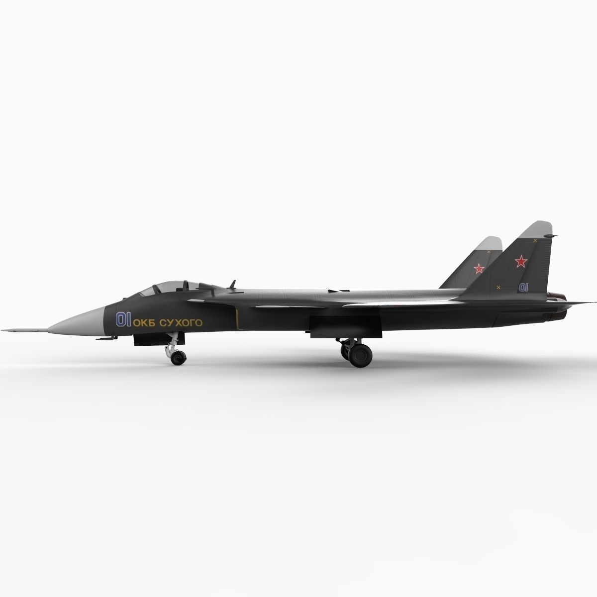Sukhoi SU47 Berkut 3D Model .max .obj .3ds .fbx .c4d .lwo .lw .lws ...