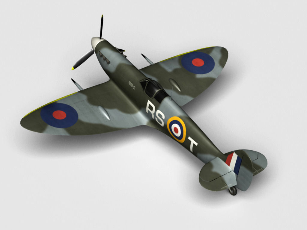 Supermarine Spitfire Mk V 3D Model .max .obj .3ds .c4d .lwo .lw .lws ...