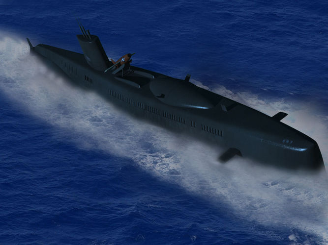 USS HALIBUT SSGN587 3D Model .max .obj .3ds .c4d .lwo .lw .lws .ma .mb ...
