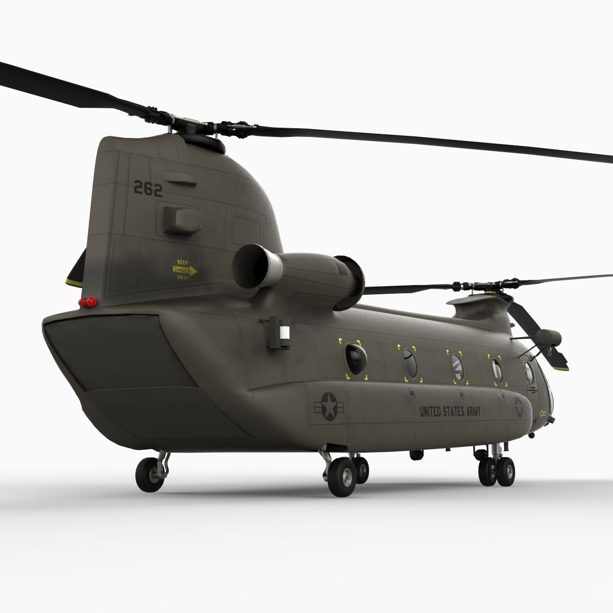 CH47 Chinook Helicopter PreRigged for Craf... 3D Model MAX OBJ 3DS C4D ...