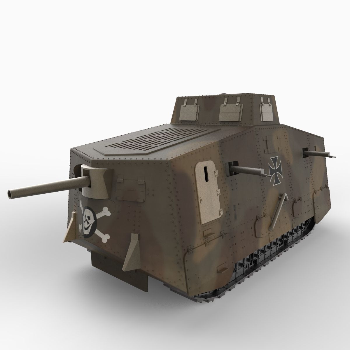 German A7V Tank 3D Model .max .obj .3ds .fbx .c4d .lwo .lw .lws ...