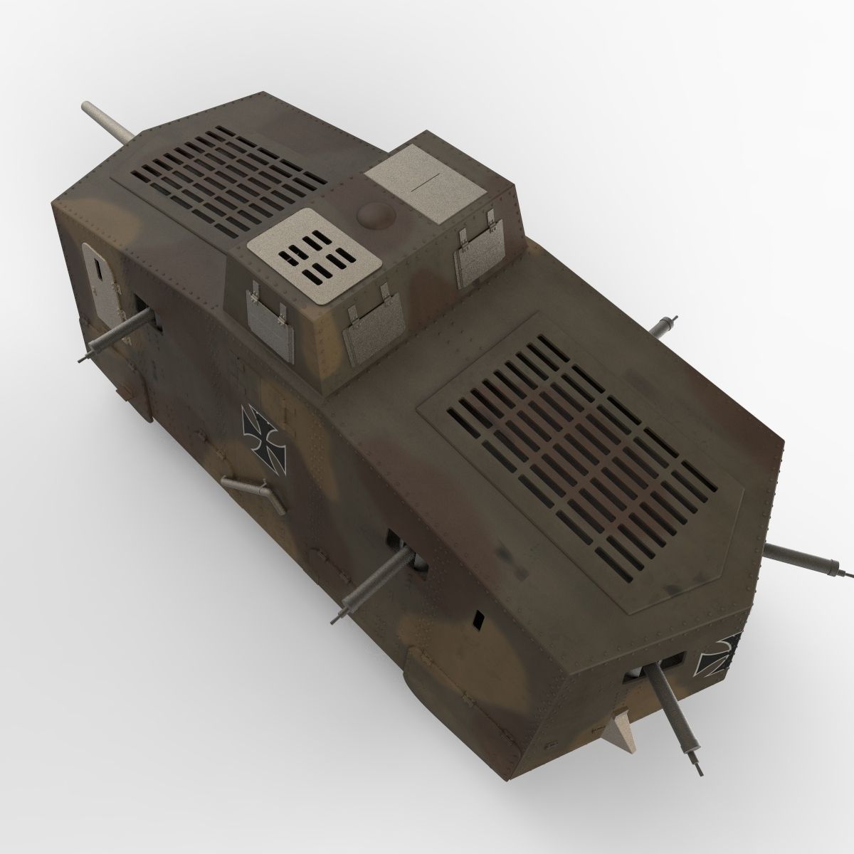 German A7V Tank 3D Model .max .obj .3ds .fbx .c4d .lwo .lw .lws ...