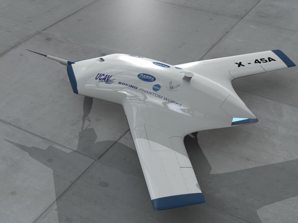 X45A Drone 3D Model .max .obj .3ds .c4d .lwo .lw .lws .ma .mb ...