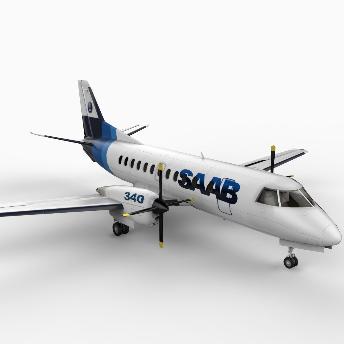 SAAB 340 3D Model .max .obj .3ds .c4d .lwo .lw .lws .ma .mb - CGTrader.com