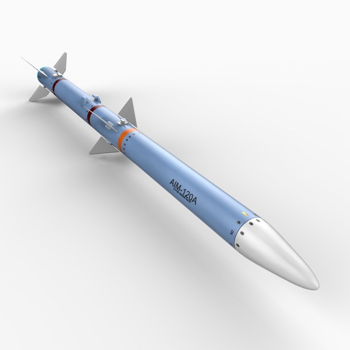 AIM120 AMRAAM Air to Air Missile 3D Model .max .obj .3ds .c4d .lwo .lw ...