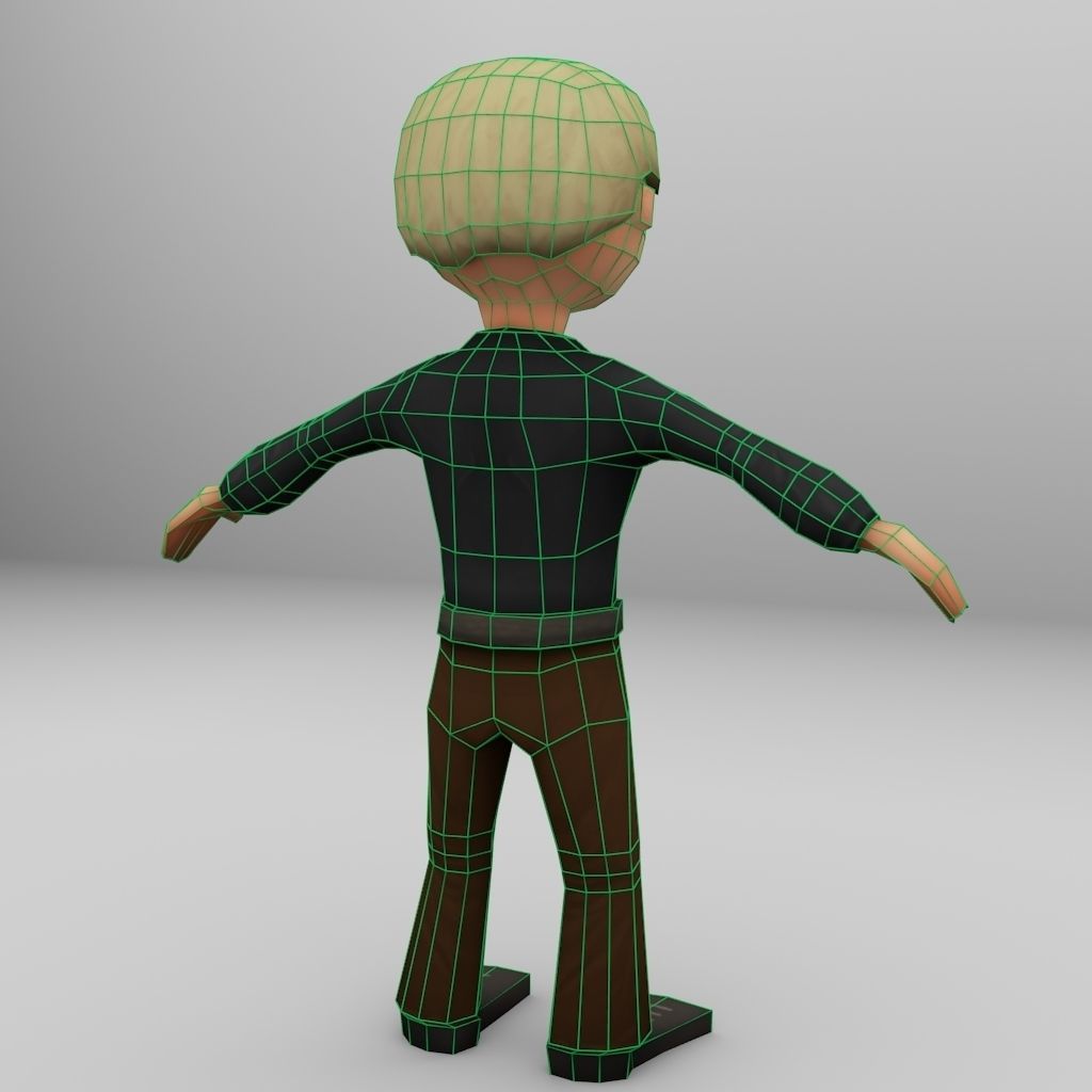 3D model Low Poly Toon Male Character - Hand-Painted and Rigged VR / AR ...