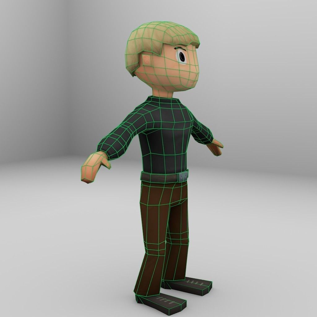 3D model Low Poly Toon Male Character - Hand-Painted and Rigged VR / AR ...
