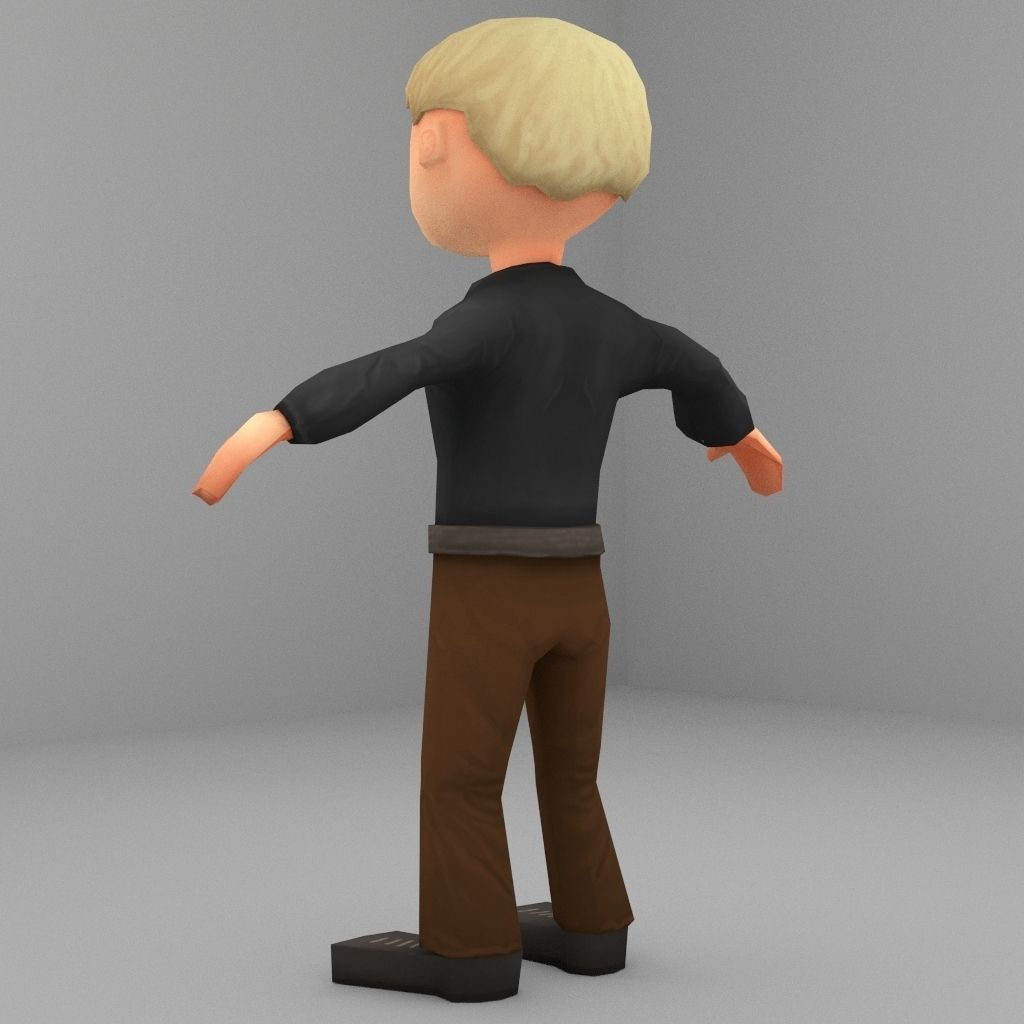 3D model Low Poly Toon Male Character - Hand-Painted and Rigged VR / AR ...