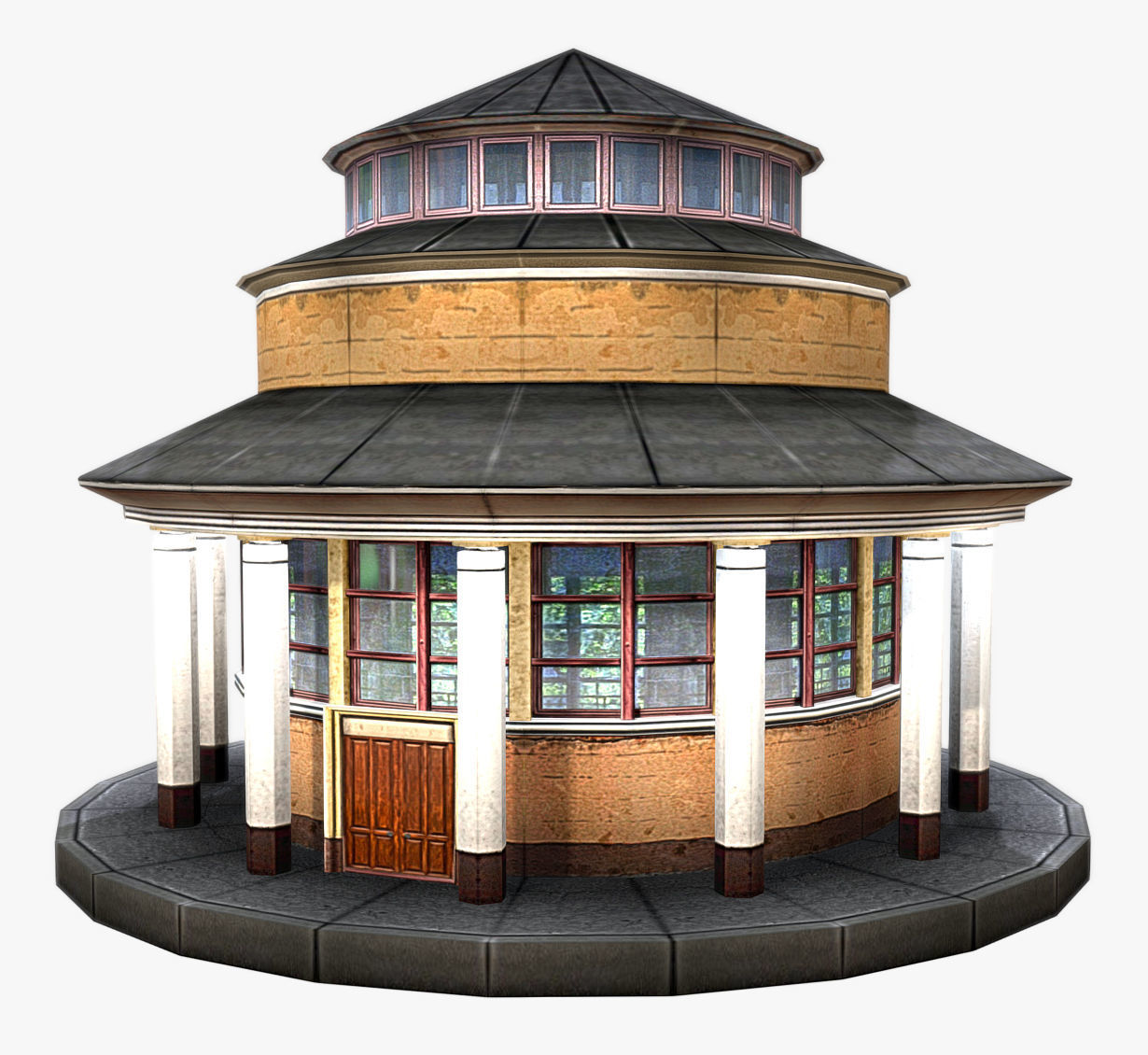 3D model Round Building VR / AR / low-poly | CGTrader