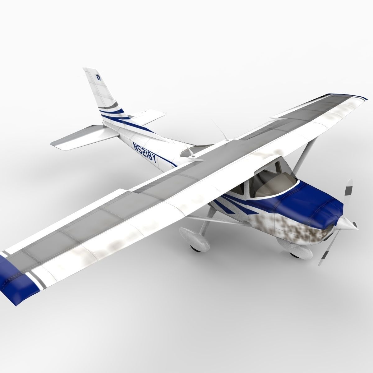 Cessna 182 Skylane plane 3D Model .max .obj .3ds .c4d .lwo .lw .lws .ma ...