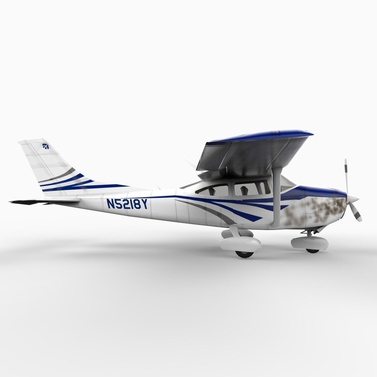 Cessna 182 Skylane plane 3D Model .max .obj .3ds .c4d .lwo .lw .lws .ma ...