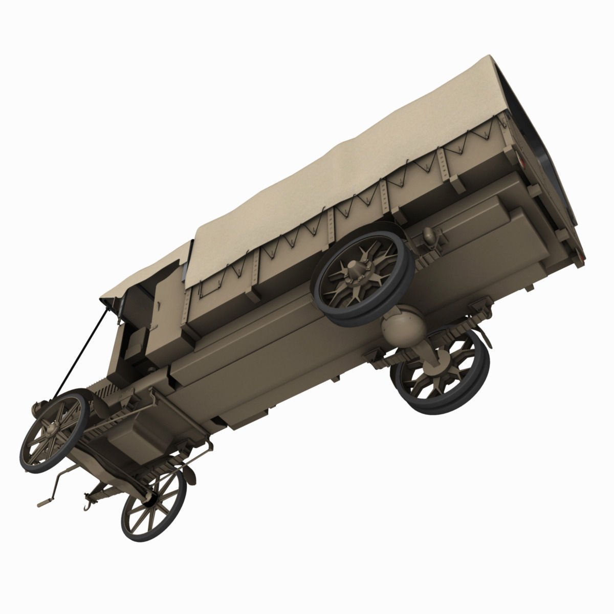 WW1 Dennis Lorry Truck 3D Model .max .obj .3ds .fbx .c4d .lwo .lw .lws ...