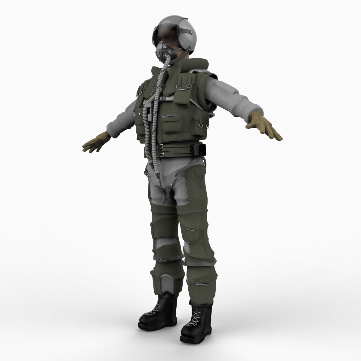 Fighter Pilot 3D Model .max .obj .3ds .c4d .lwo .lw .lws .ma .mb ...