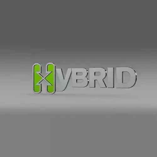 Hybrid logo 3D model | CGTrader