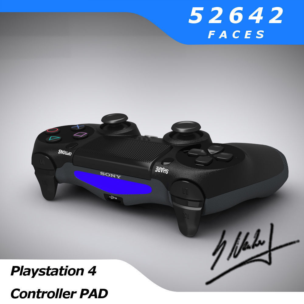 PS4 Controller - SONY Entertainment 3D Model .obj .fbx .blend .dae ...