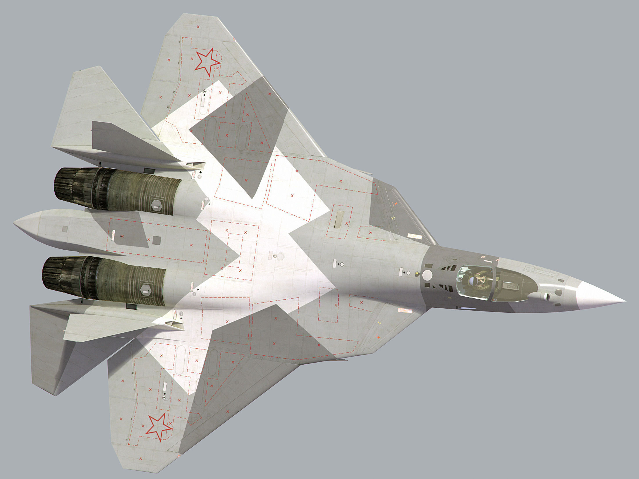 Sukhoi PAK-FA T-50 stealth fighter jet 3D Model Game ready animated ...