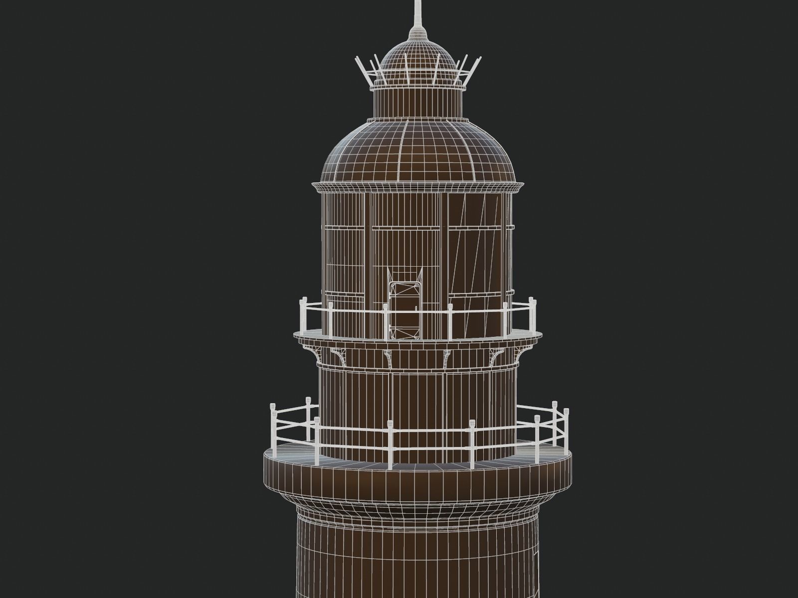 Lighthouse with stripes 3D model | CGTrader