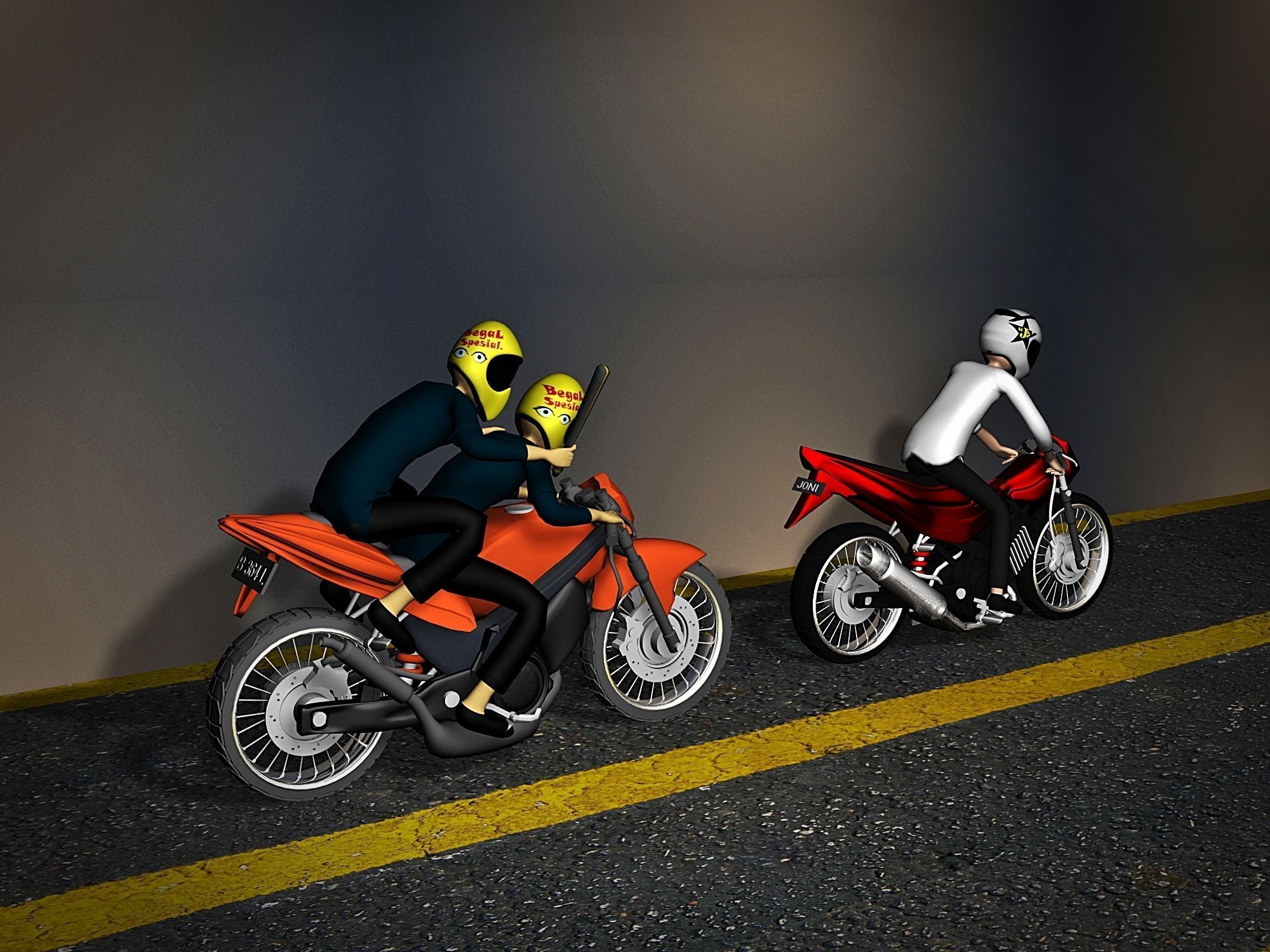 motorcycle boy free VR / AR / low-poly 3D model animated | CGTrader