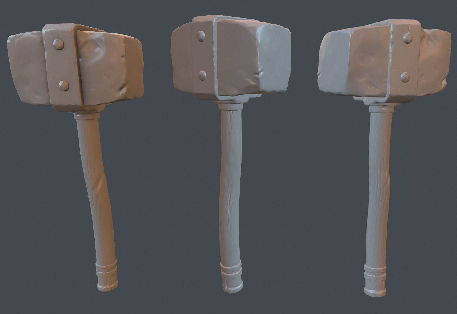 3D model Hammer two wooden hammers VR / AR / low-poly | CGTrader