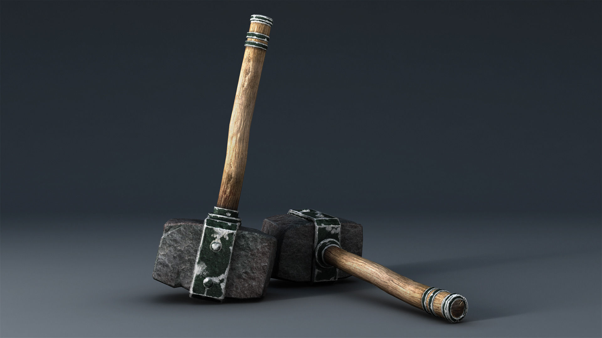 3D model Hammer two wooden hammers VR / AR / low-poly | CGTrader