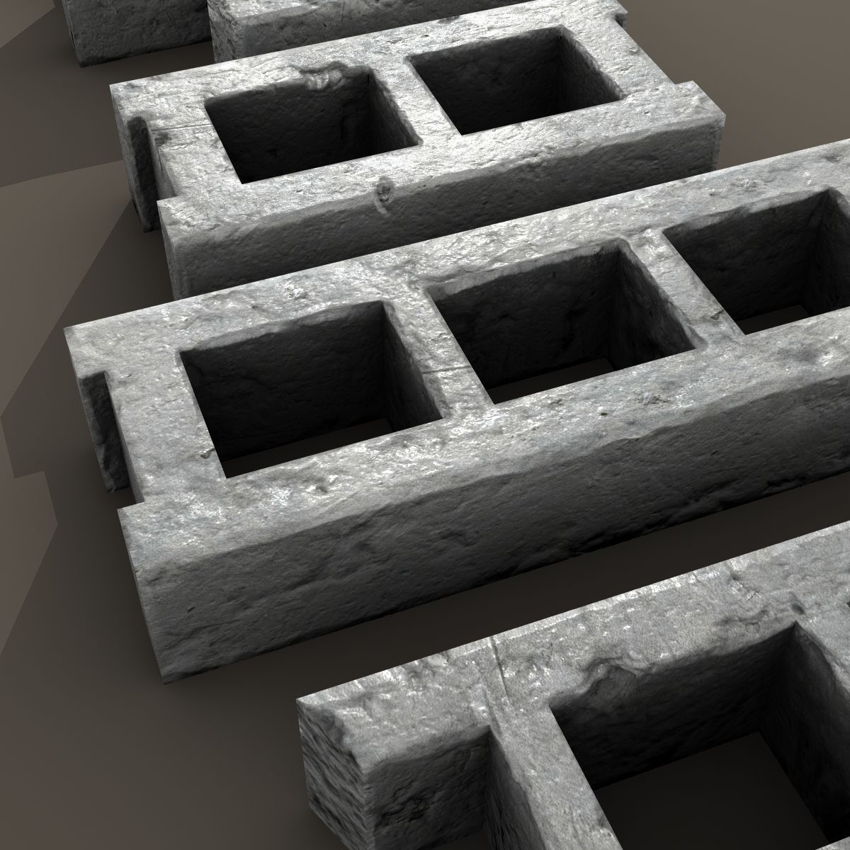 3D model Cinder Block Set VR / AR / low-poly | CGTrader
