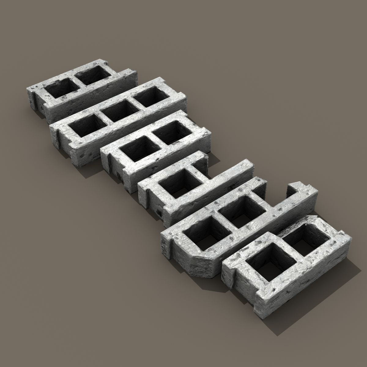 3D model Cinder Block Set VR / AR / low-poly | CGTrader