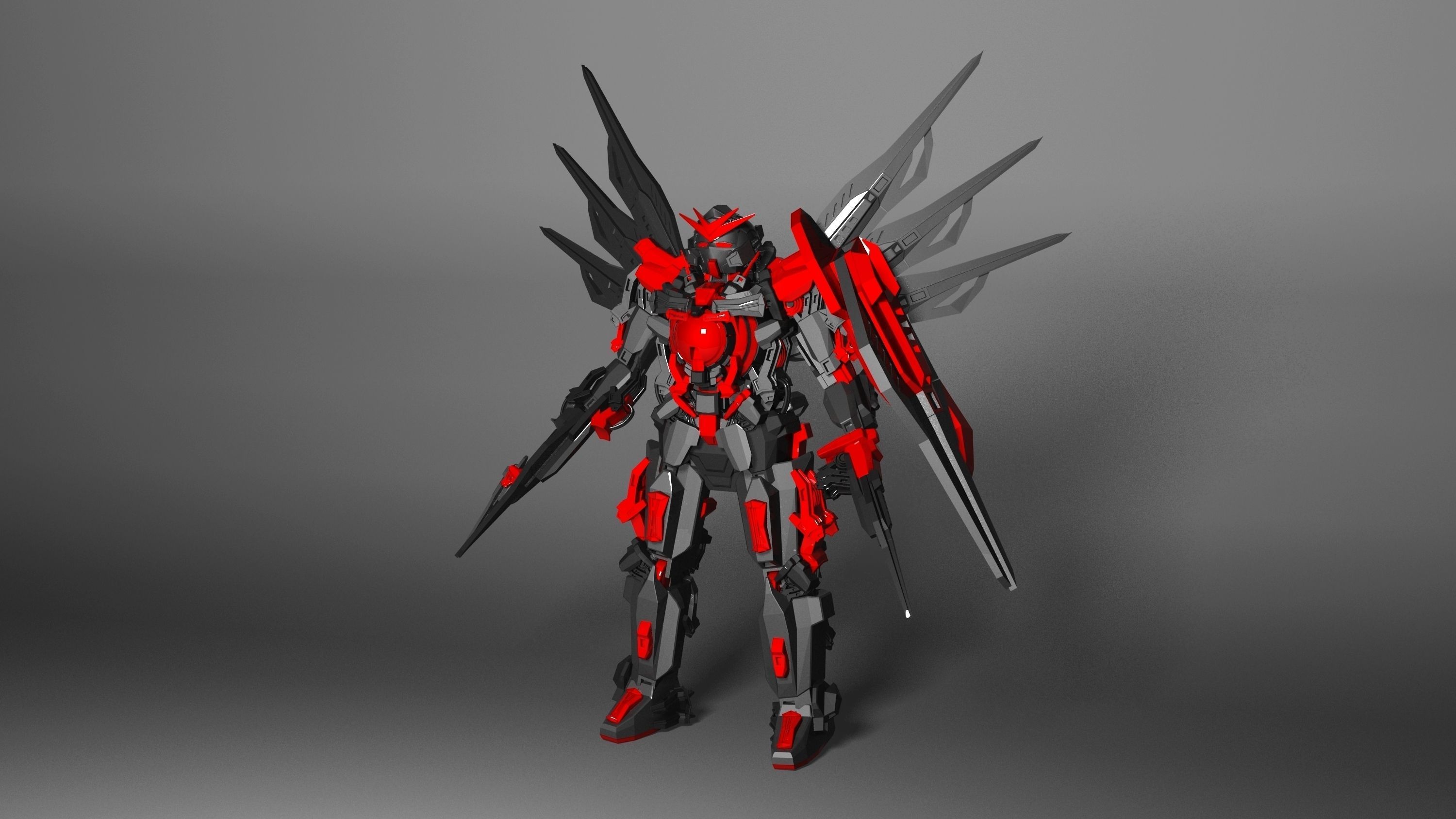 3D model red gundam VR / AR / low-poly | CGTrader