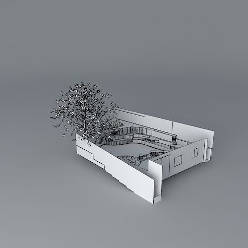 Terraced garden design for sloping site free 3D model | CGTrader