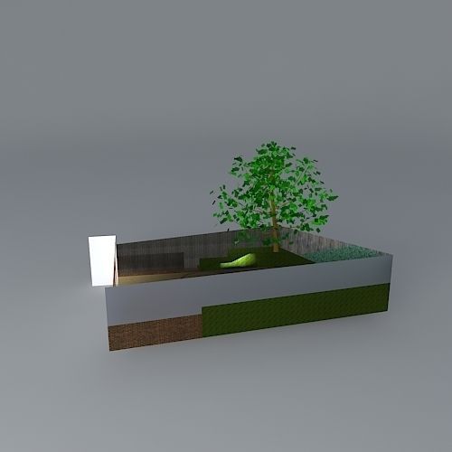Terraced garden design for sloping site free 3D model | CGTrader