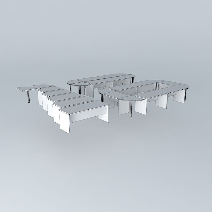 CONFERENCE TABLE DESK LINKS/CONFIGURATIONS free 3D model | CGTrader