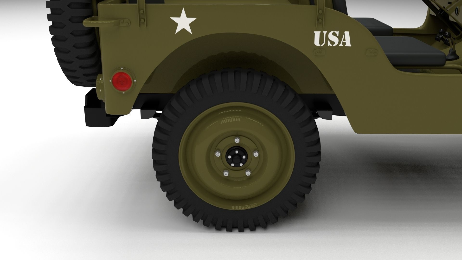 Full w chassis Jeep Willys MB Military 3D model | CGTrader