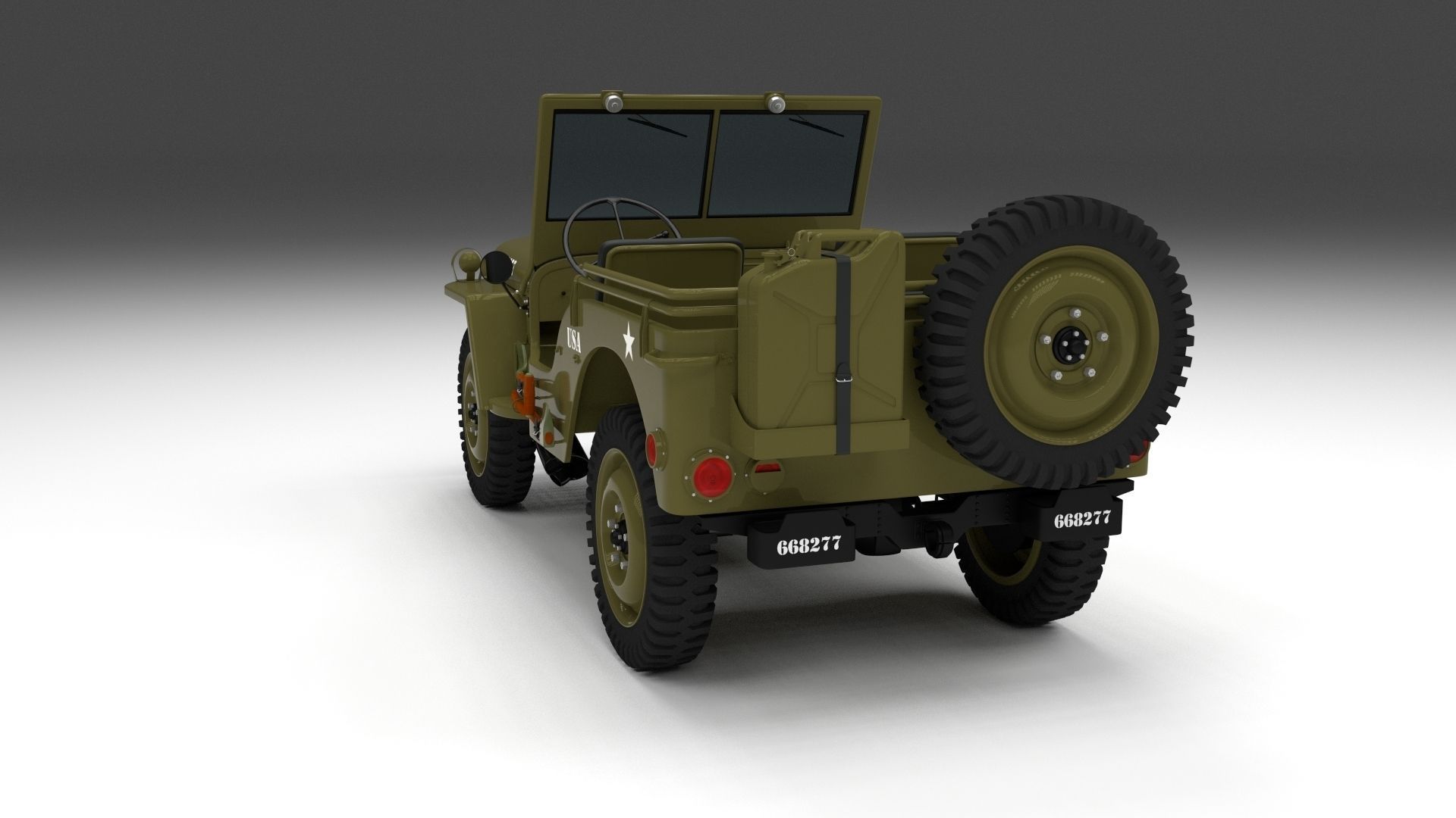 Full w chassis Jeep Willys MB Military 3D model | CGTrader