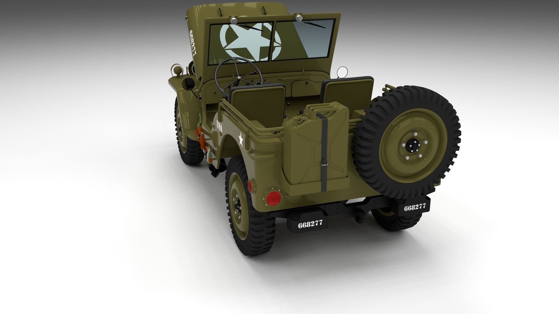 Full w chassis Jeep Willys MB Military 3D model | CGTrader