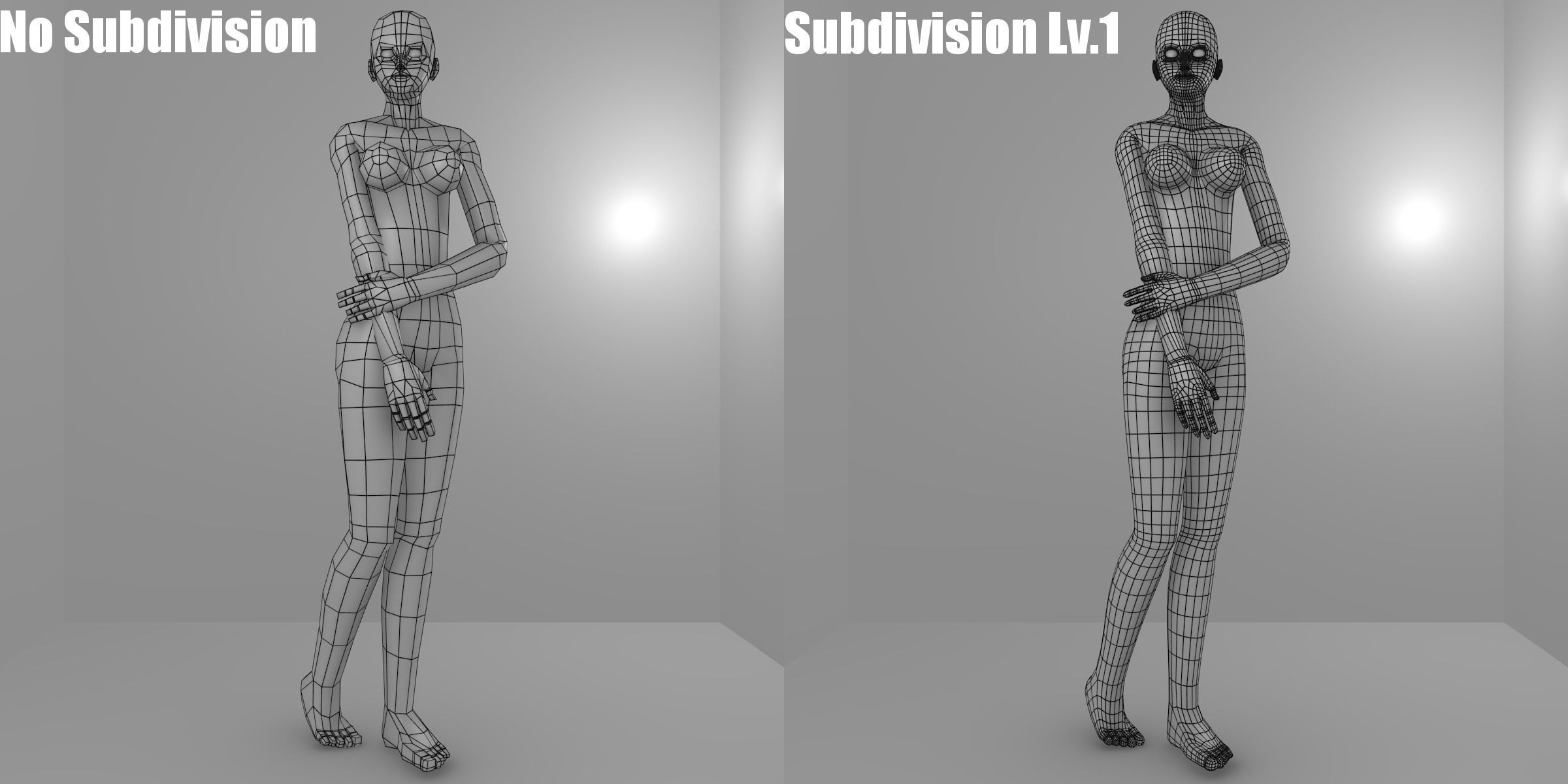 3D model Simple Low-poly Base Mesh - Couple-Pack VR / AR / low-poly ...