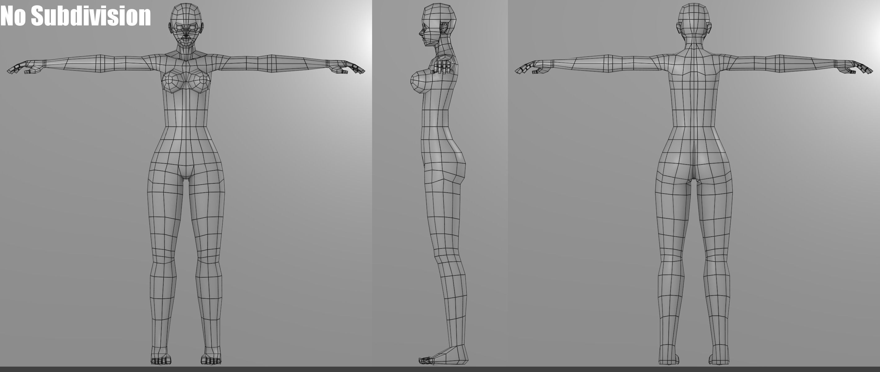 3D model Simple Low-poly Base Mesh - Couple-Pack VR / AR / low-poly ...