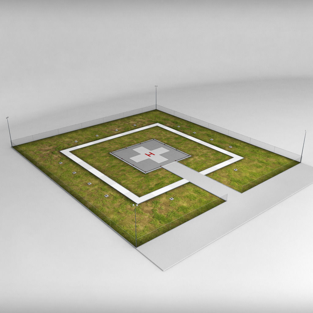 Helipad square ground 3D model | CGTrader