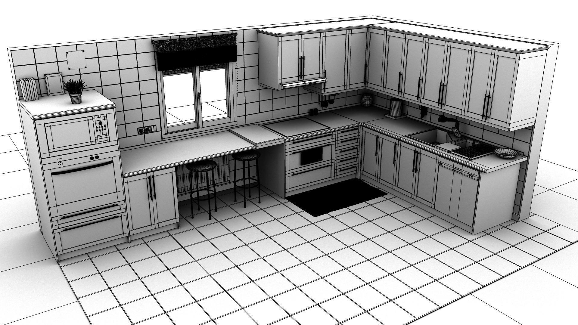 KITCHEN HD RES 3D model | CGTrader