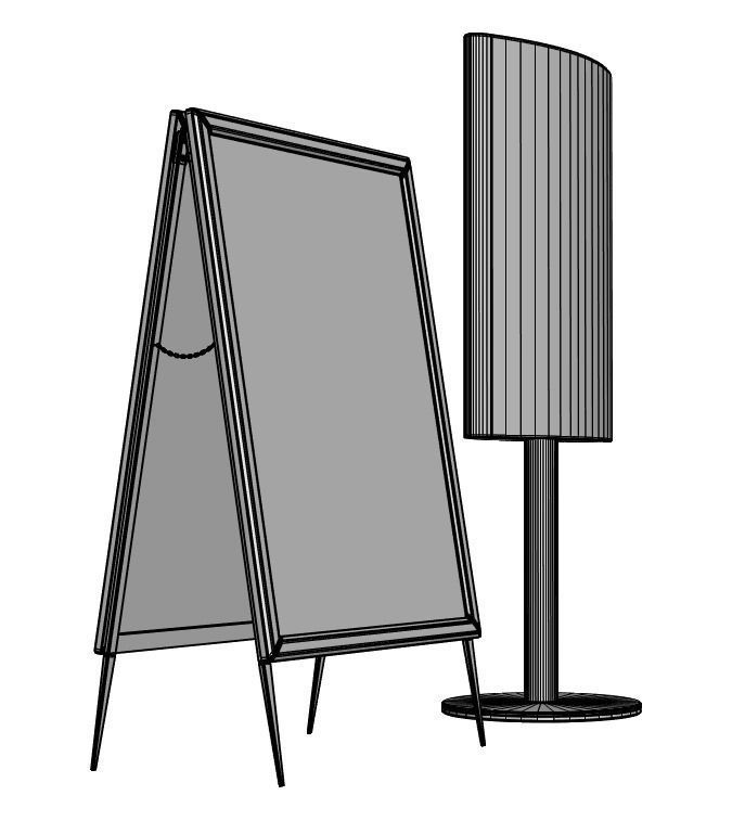 Stands for posters and advertisements 3D model | CGTrader
