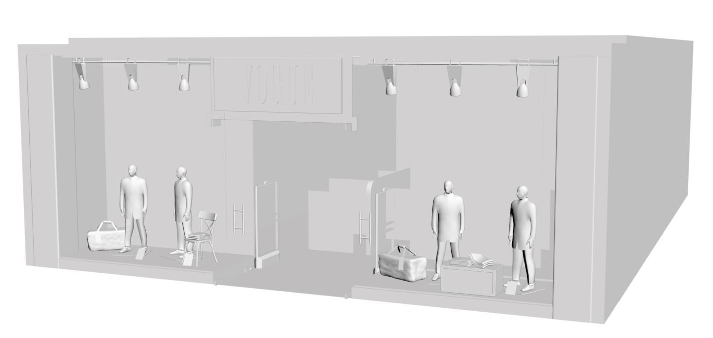 Shop window with low poly interior for men 3D model | CGTrader