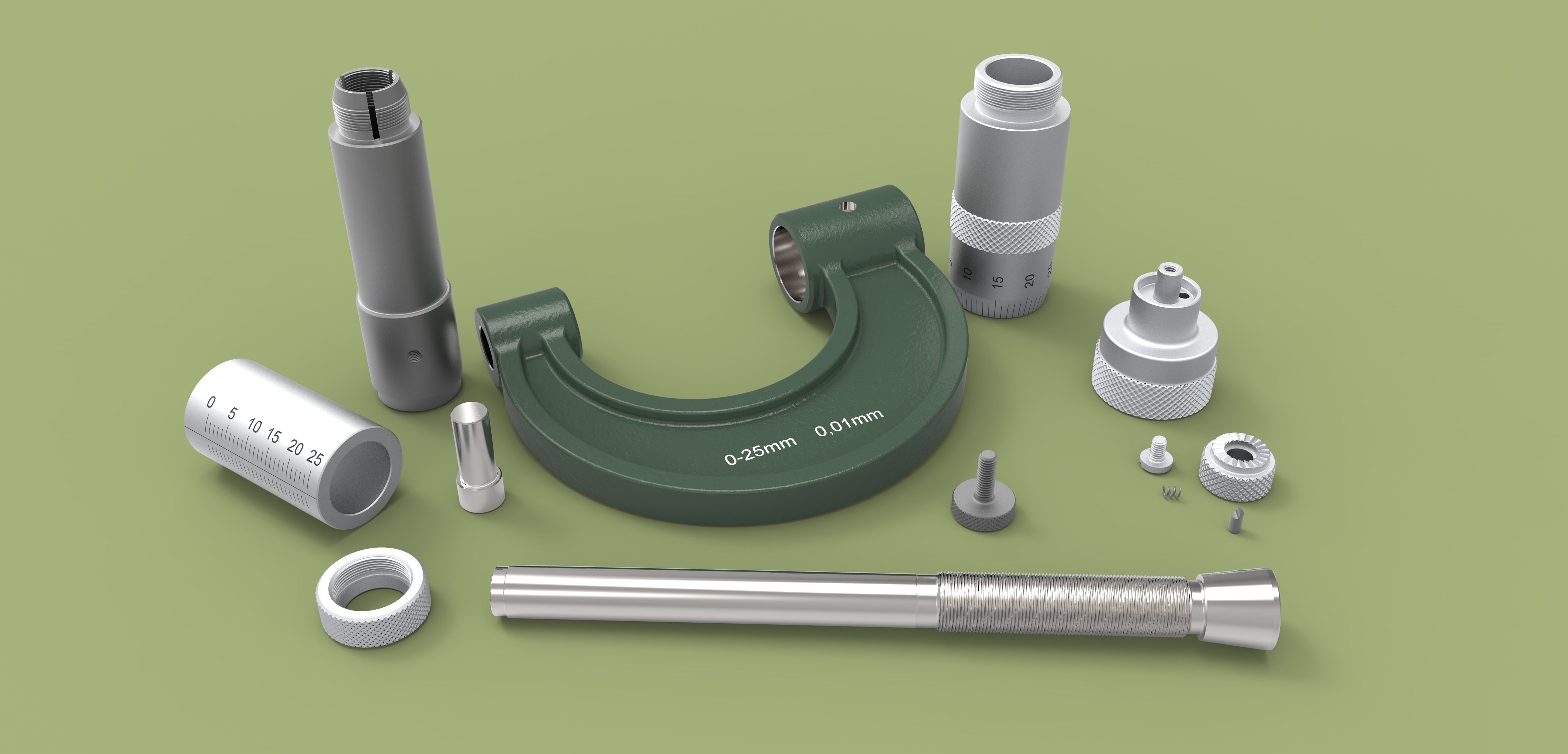 External micrometer 3D model | CGTrader